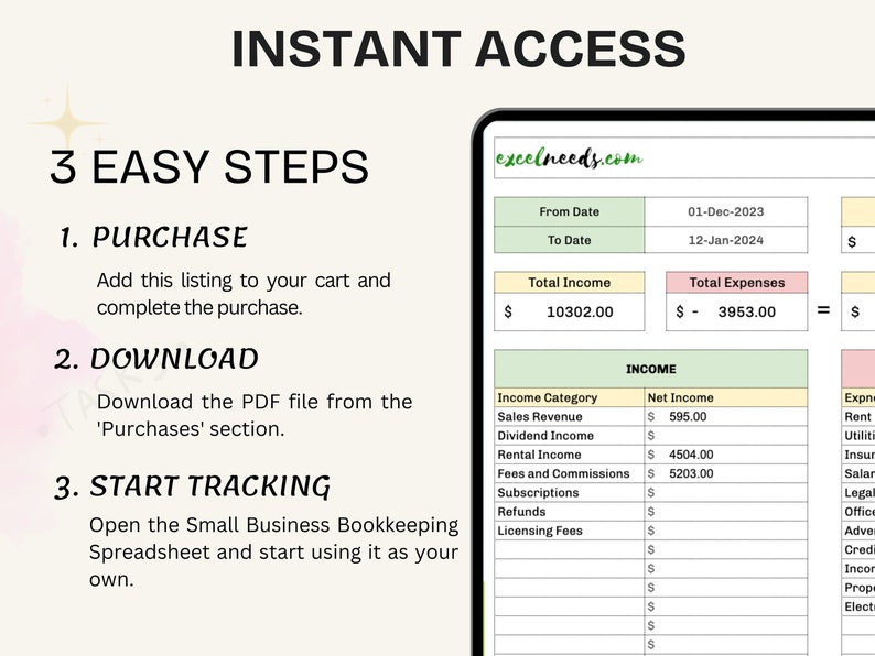 Small Business Bookkeeping, Easy Income and Expense Tracking ...