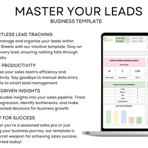 Lead Tracker Spreadsheet, Google Sheets, Lead Management, Lead ...