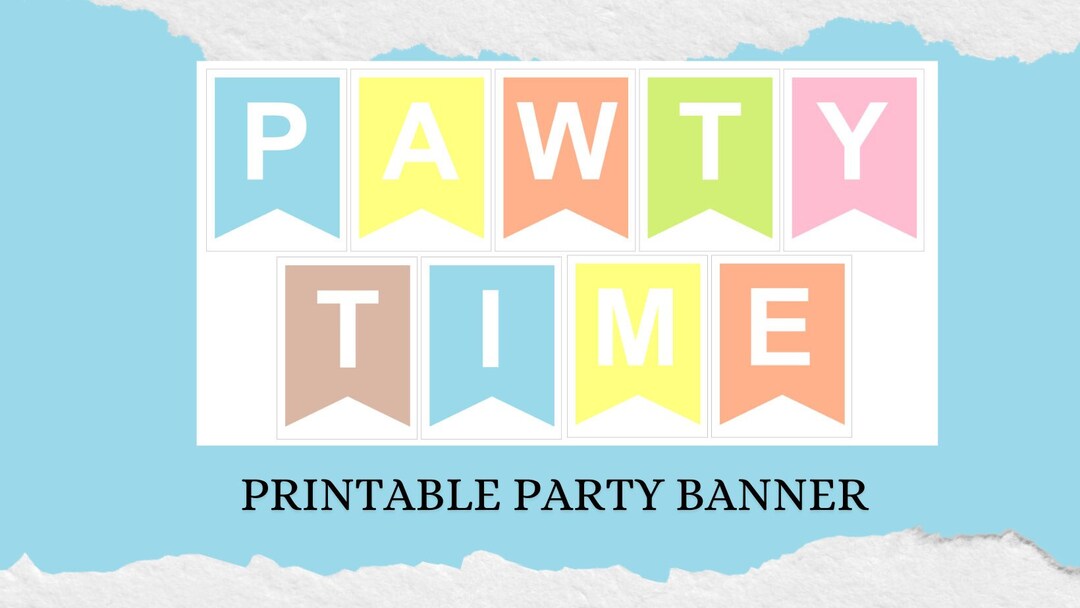 Pawty Time Printable Banner - Etsy