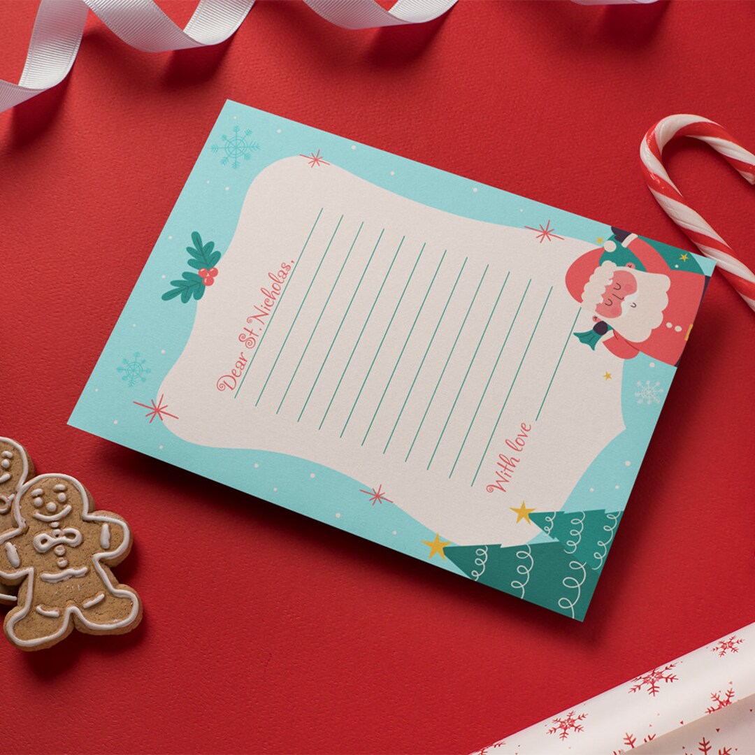 Blank Letter to Saint Nicholas postcard Dear Saint Nicholas in English ...