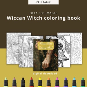 Wiccan Witch Coloring Book for Adults Instant Download 77 High-quality ...