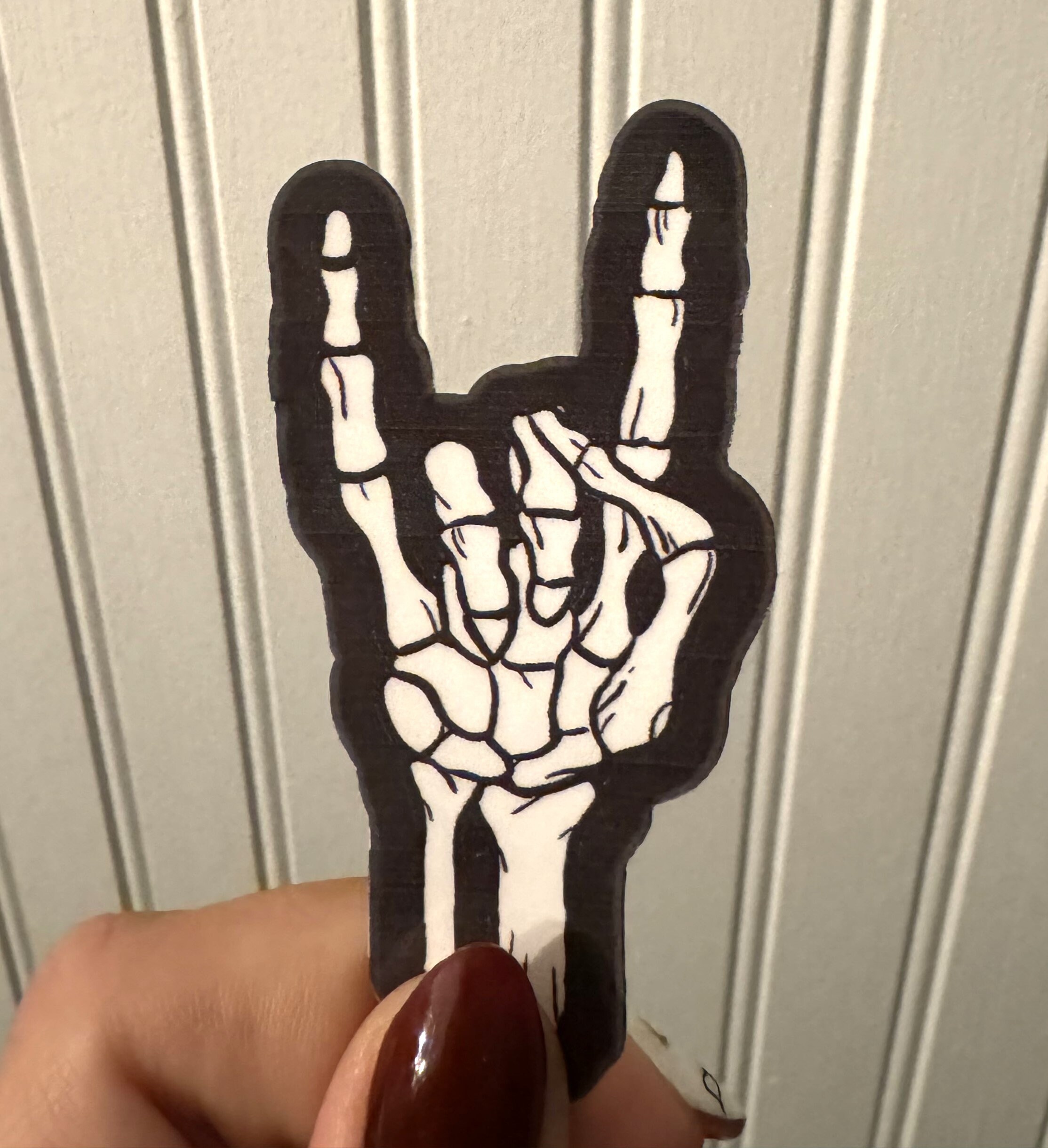 Skeleton Skeleton Hand Rock on Bones Bone Sticker Unique Halloween ...