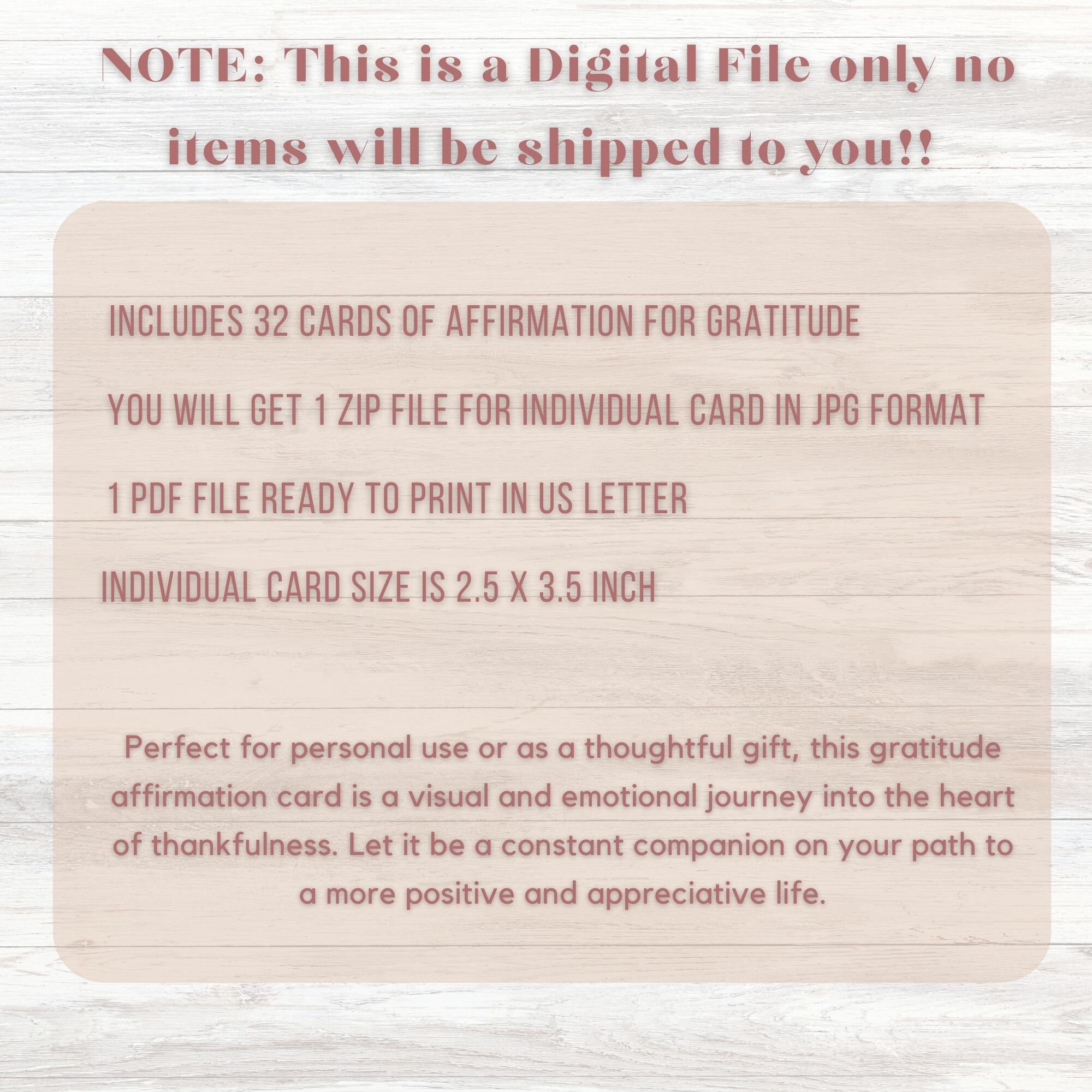 32 Gratitude Affirmation Cards,printable Cards, Affirmation Deck ...