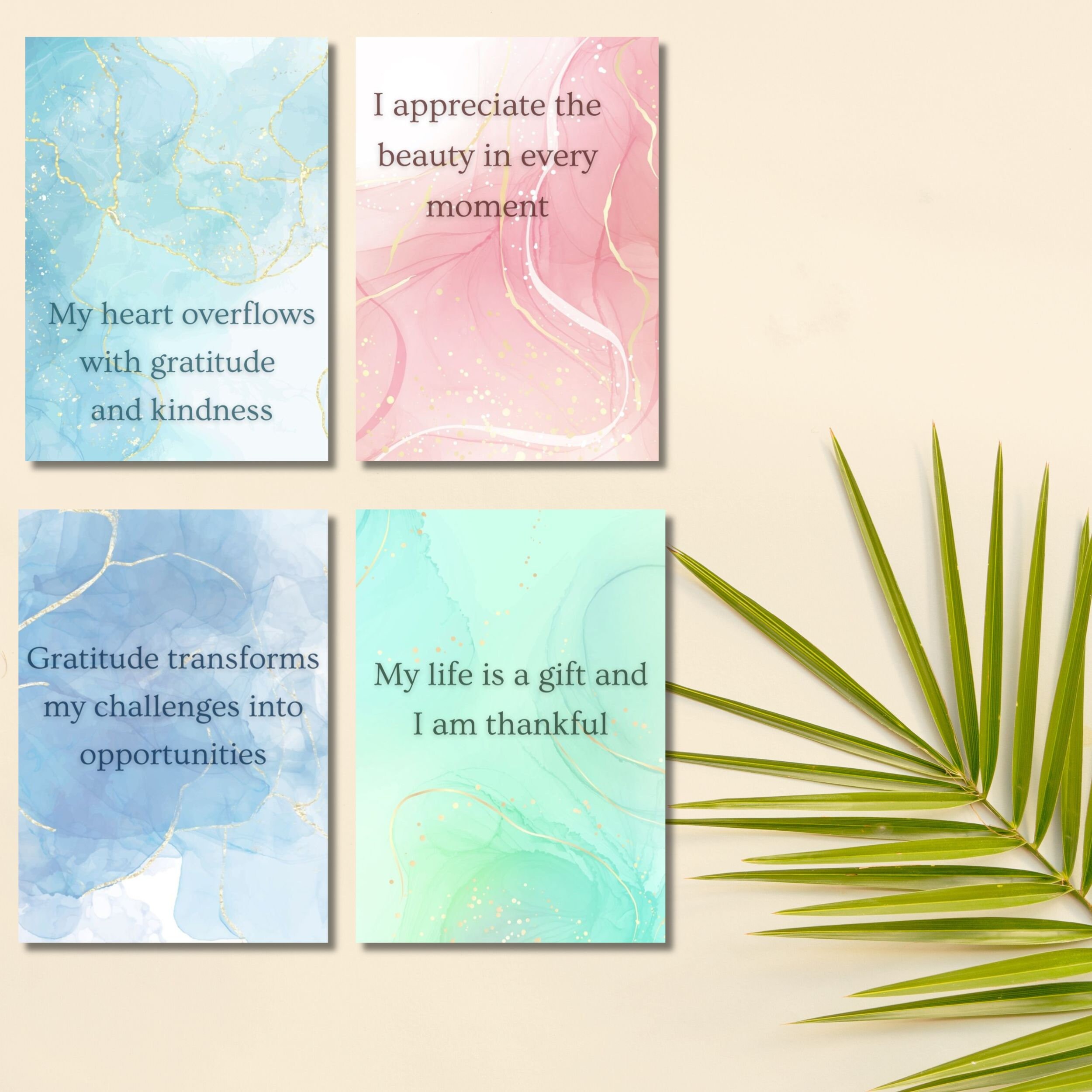 32 Gratitude Affirmation Cards,printable Cards, Affirmation Deck ...