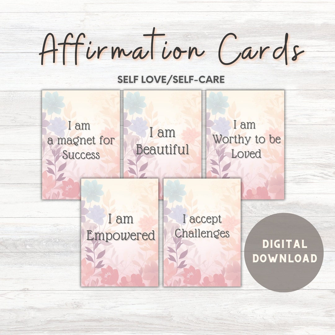 Affirmation Cards Digital Download Positive Quote Flash - Etsy