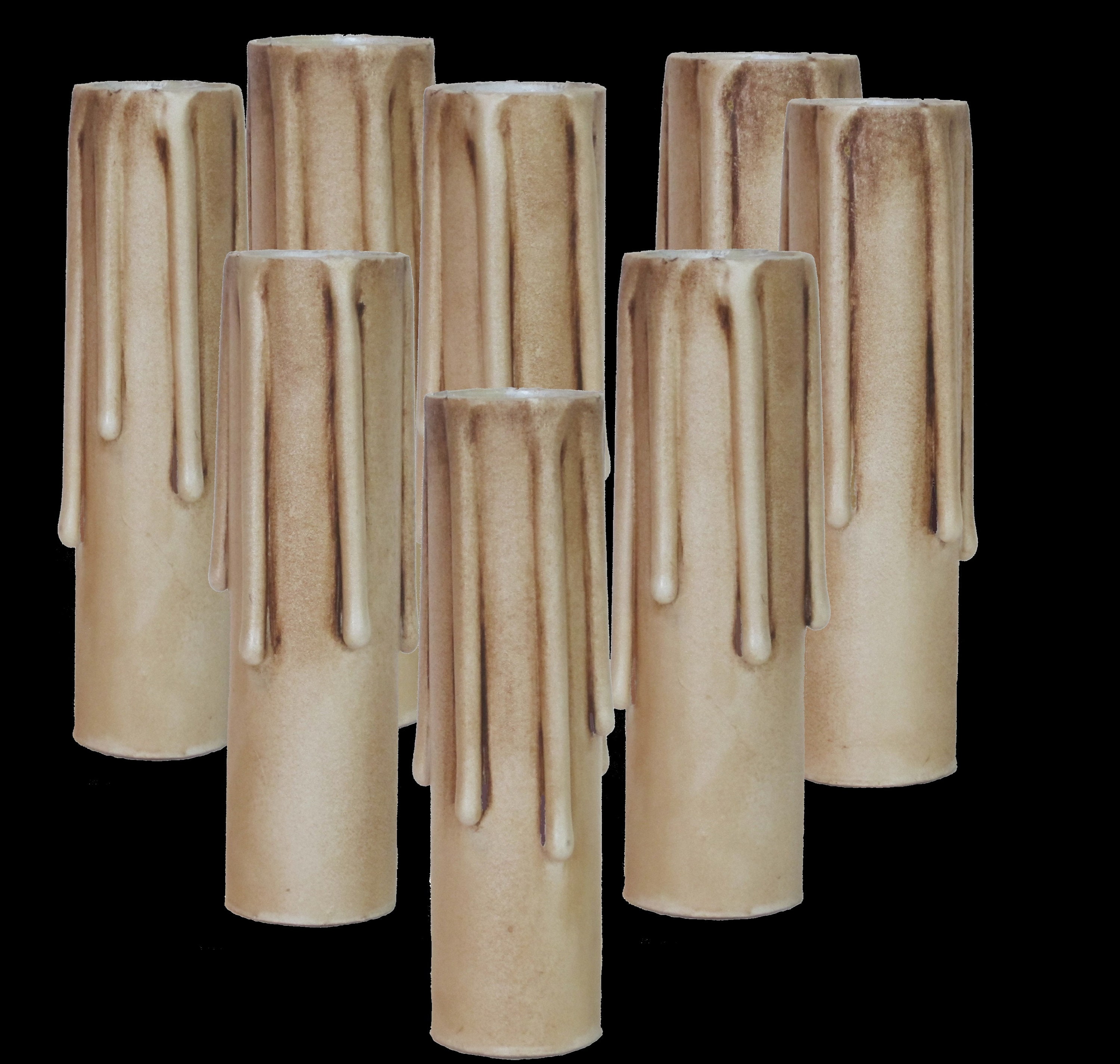 Set of 6 Pc 4 Inch Tall Antique Drip High Heat Resin Candle Cover ...