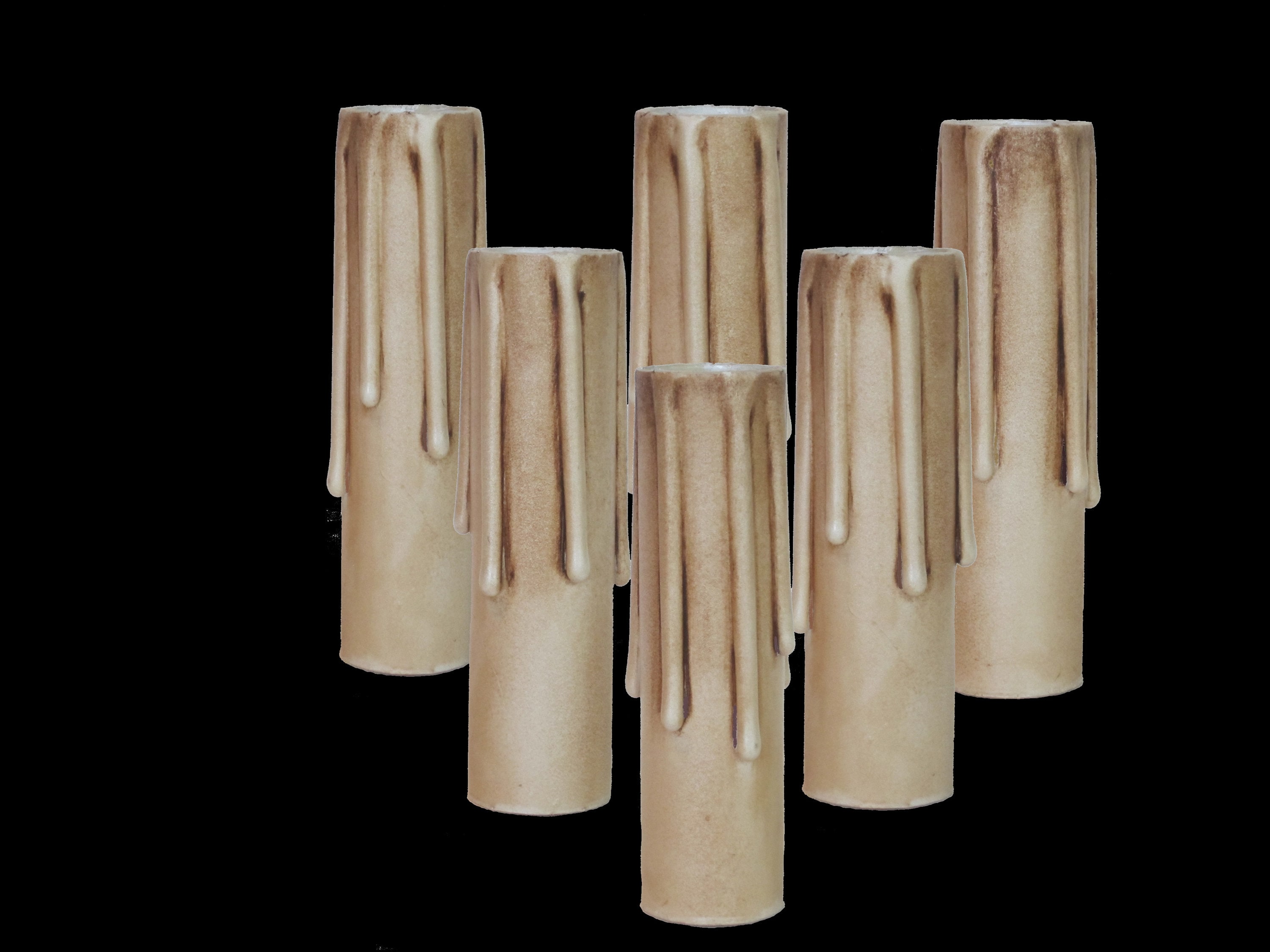 Set of 6 Pc 4 Inch Tall Antique Drip High Heat Resin Candle Cover ...