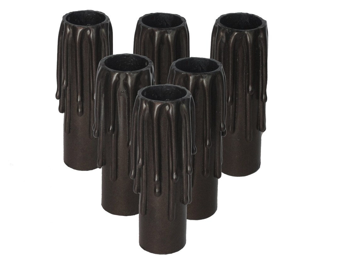 Set of 6 Pc 2 Inch Tall Bronze High Heat Resin Candle Cover Candelabra ...