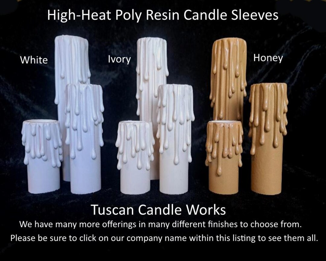 Edison Base E26 Choose Your Size and Color Hi-heat Resin Candle Cover ...