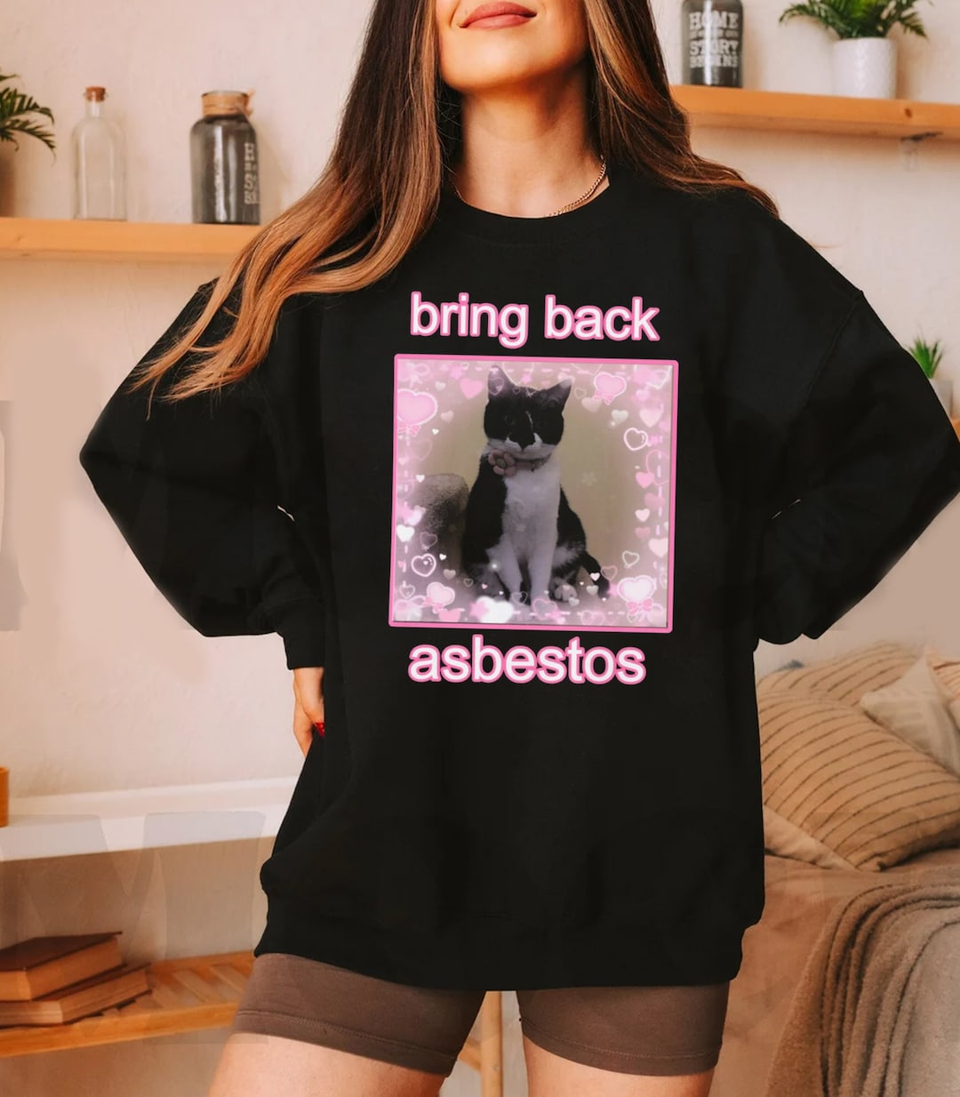 Bring Back Asbestos Cute Cat Unisex Style T-shirt, Sweatshirt - Etsy