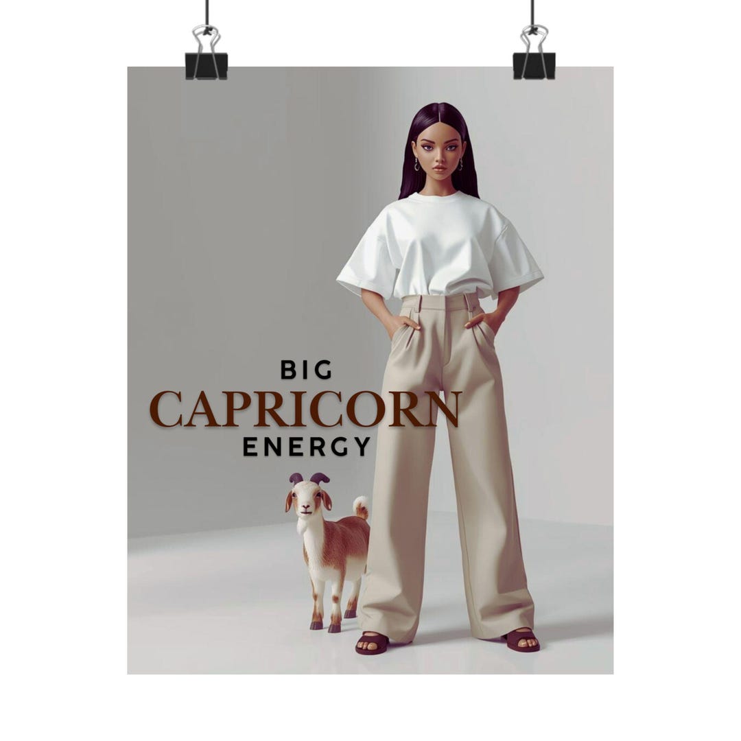 Big Capricorn Energy Poster | Matte Vertical Zodiac Art - Etsy