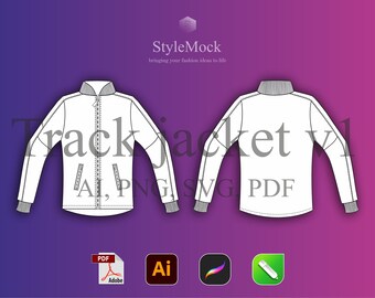 Track Jacket Mockup Vector - Etsy