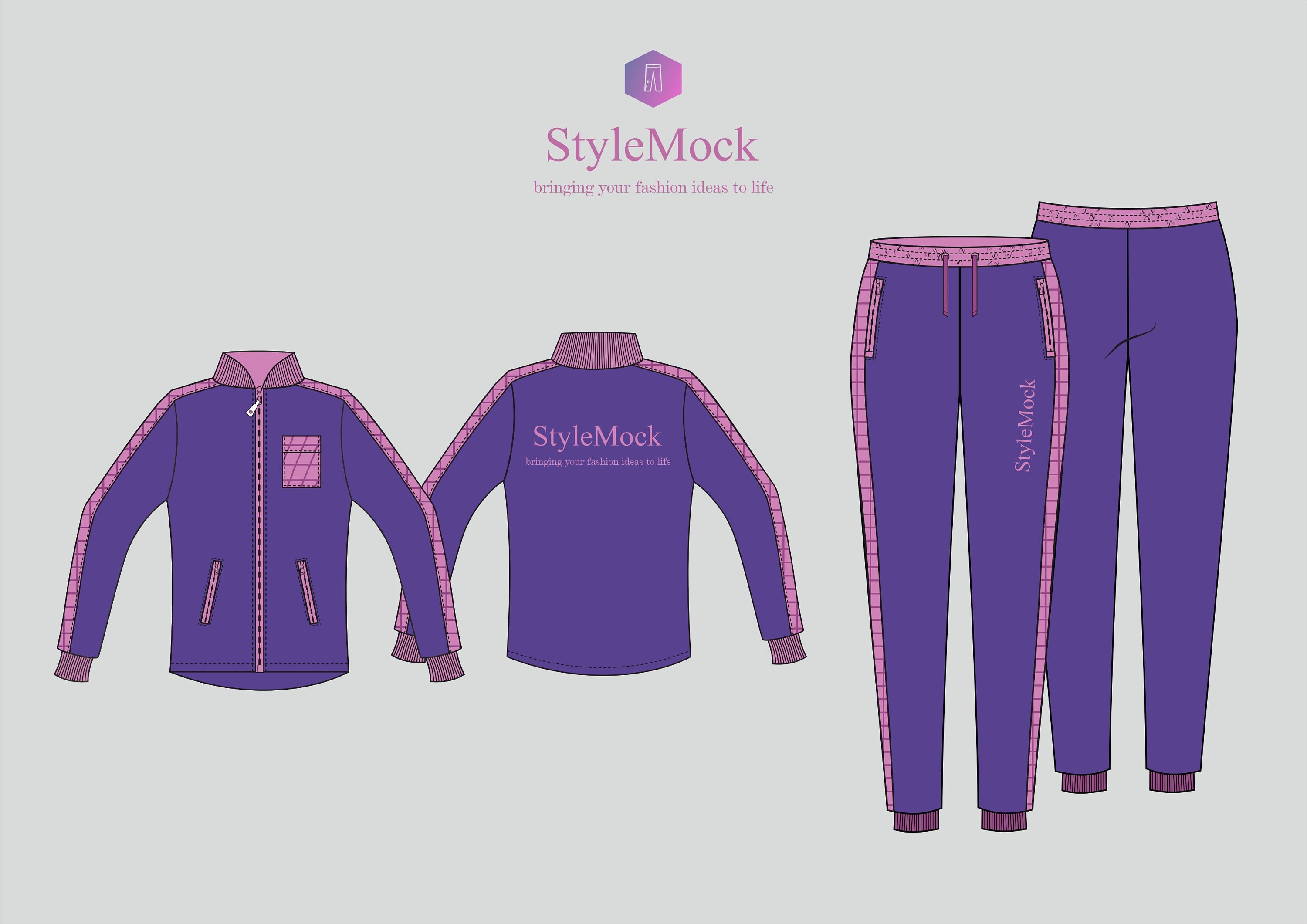 Tracksuit Vector Mockup - Illustrator Template Sportswear Mockup ...