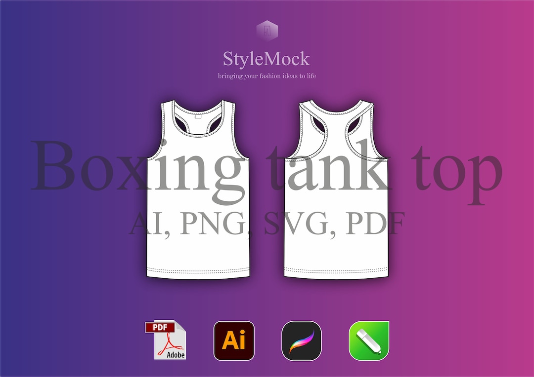 Boxing Top Mockup - Illustrator Template Vector Mockup Procreate ...