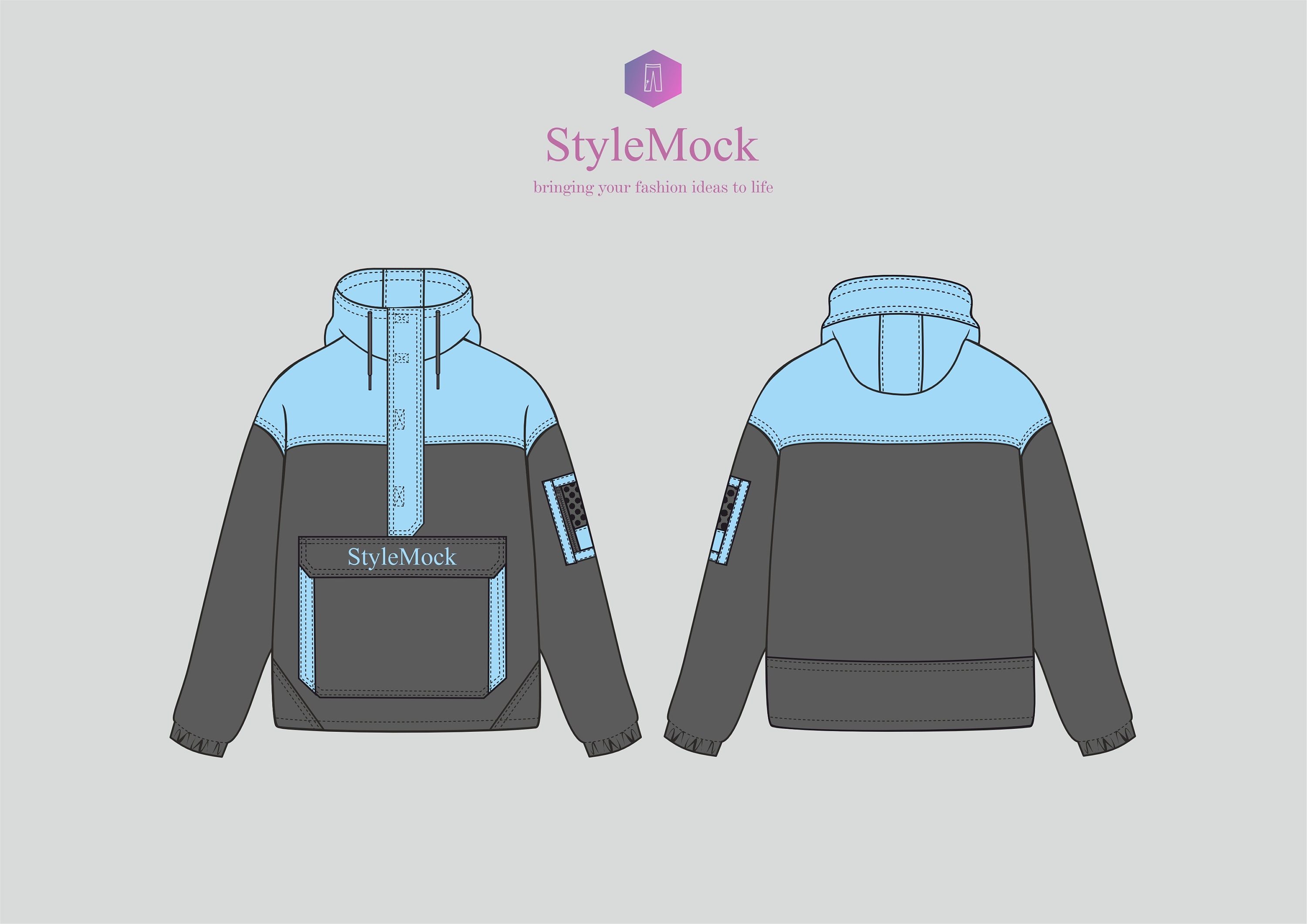 Windbreaker Mockup - Illustrator Template Vector Mockup Procreate ...