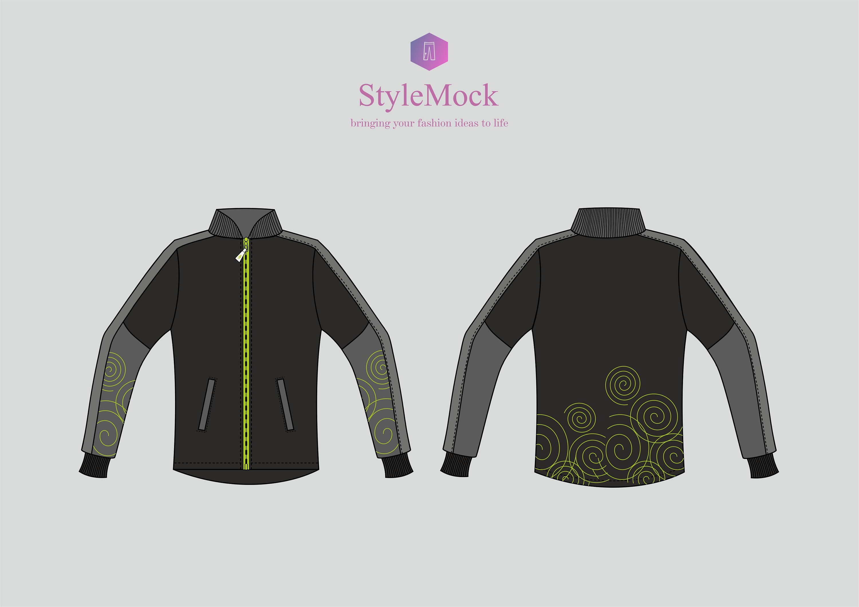 Track Jacket Vector Mockup - Illustrator Template Mockup Sportswear ...