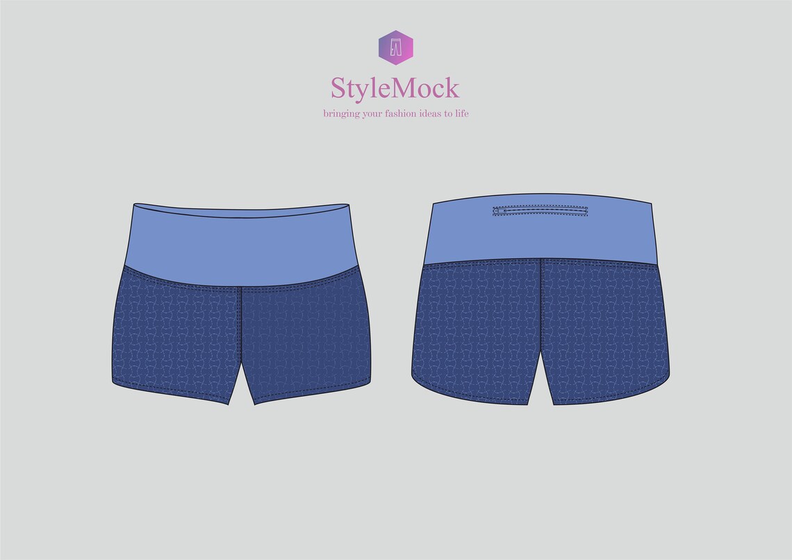 Running Shorts Vector Mockup – Sportswear Fashion Flat Drawings (ai ...