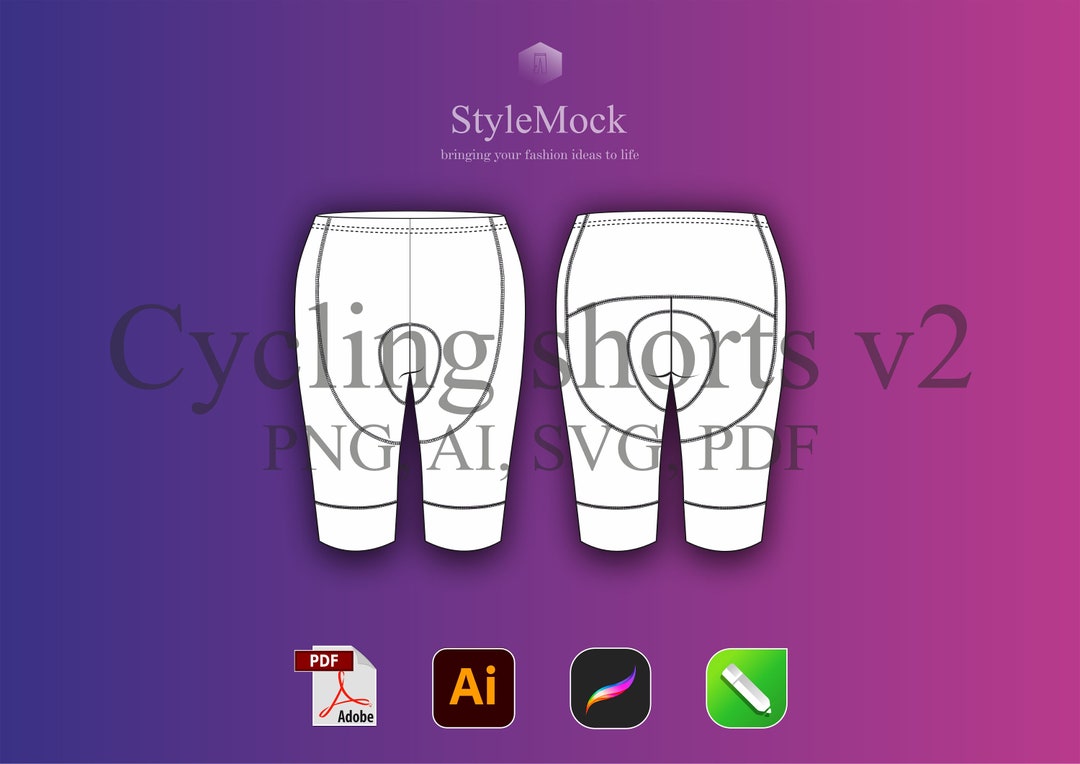 Cycling Shorts Vector Mockup - Illustrator Template Sportswear Vector ...