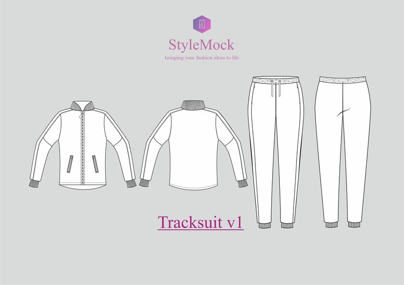 Tracksuit Vector Mockup Pack - Illustrator Template AI Procreate ...