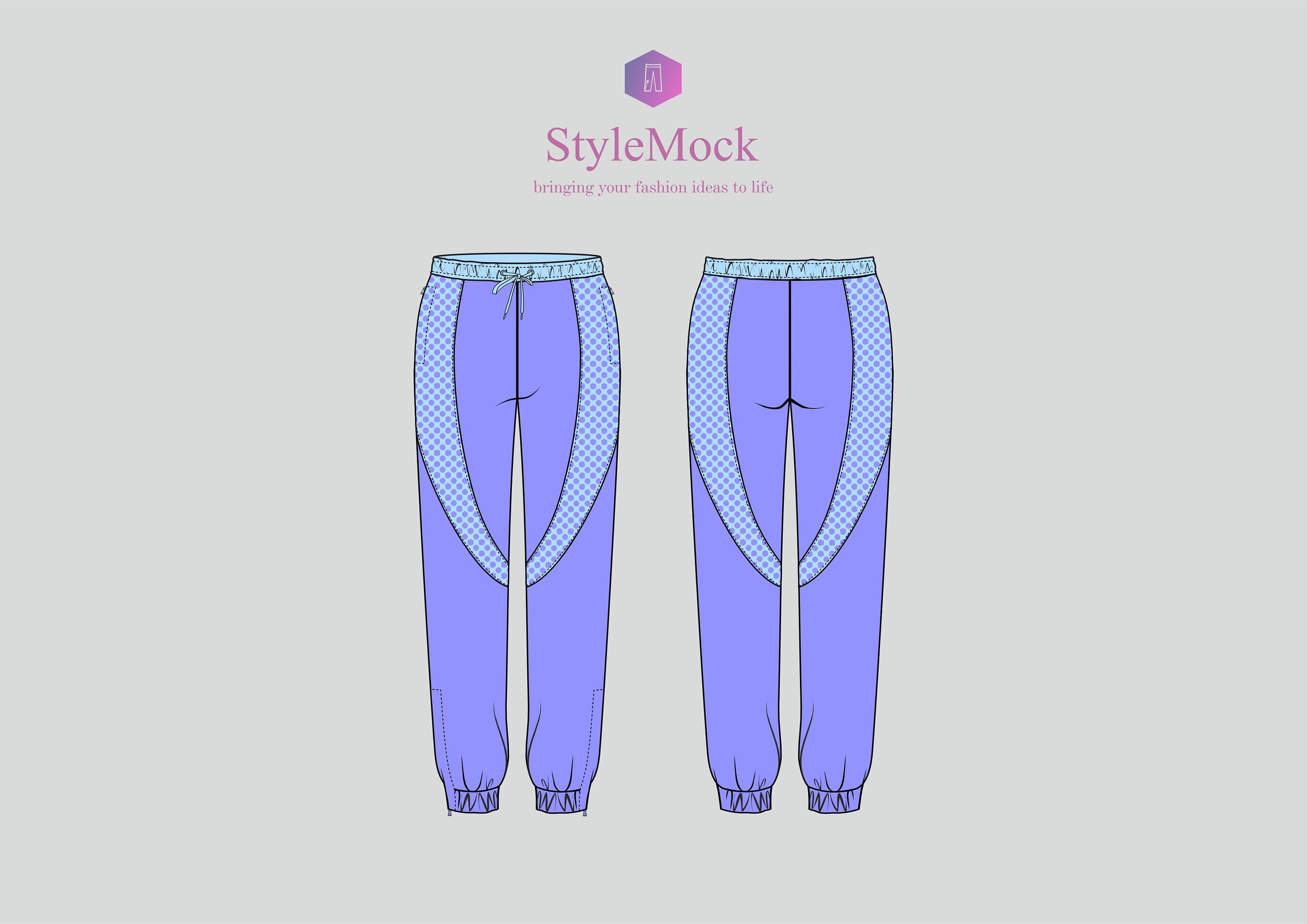 Nylon Track Pants Vector Mockup Illustrator Template Procreate Template ...