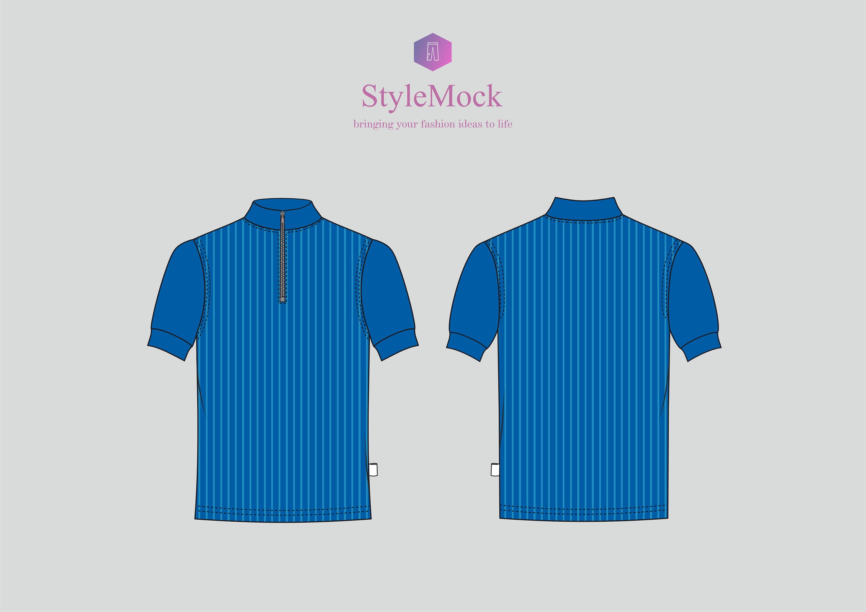 Zip up Polo Shirt Vector Mockup - Illustrator Template Streetwear ...