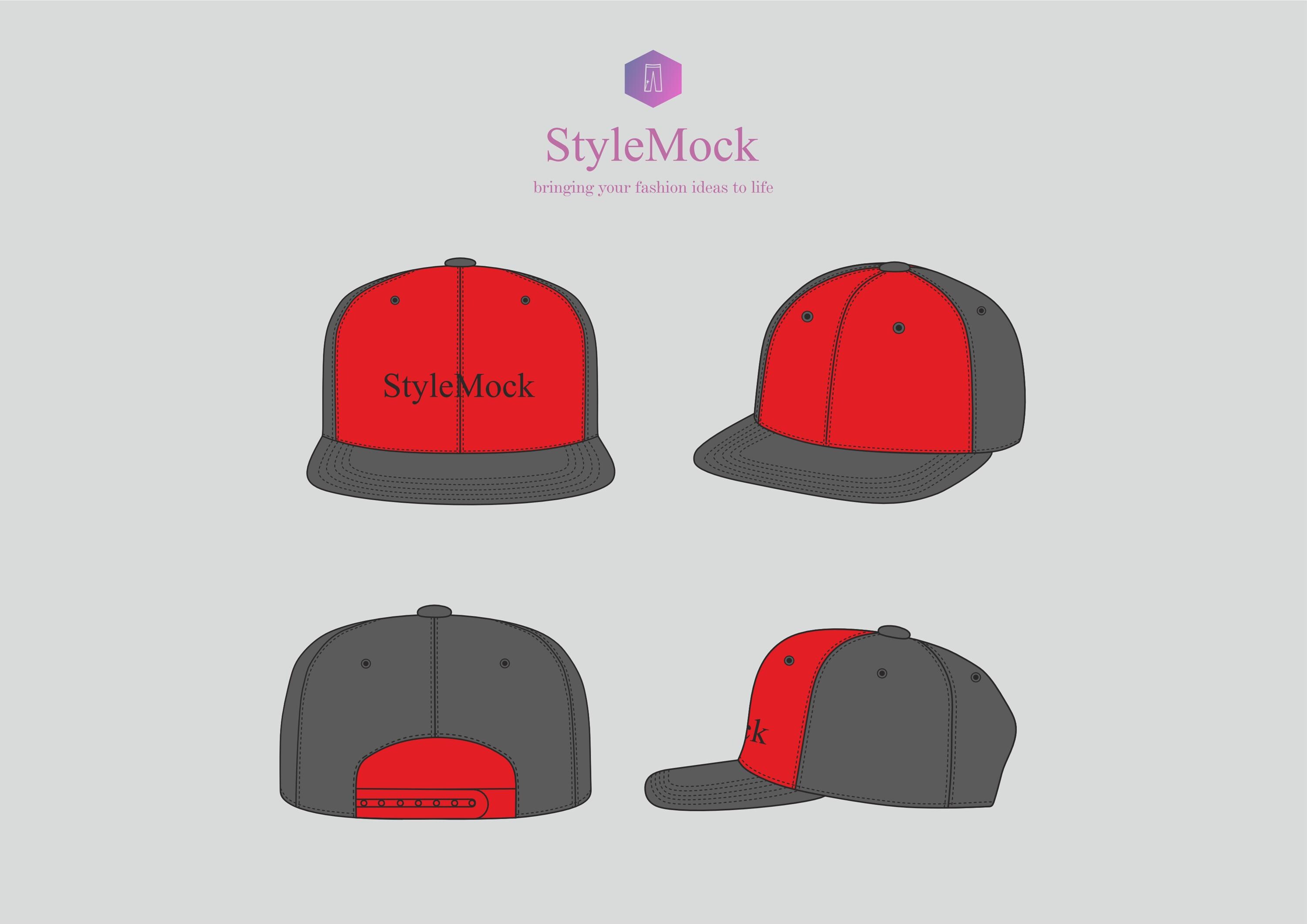 Snapback CAP Vector Mockup - Illustrator Template Procreate Template ...