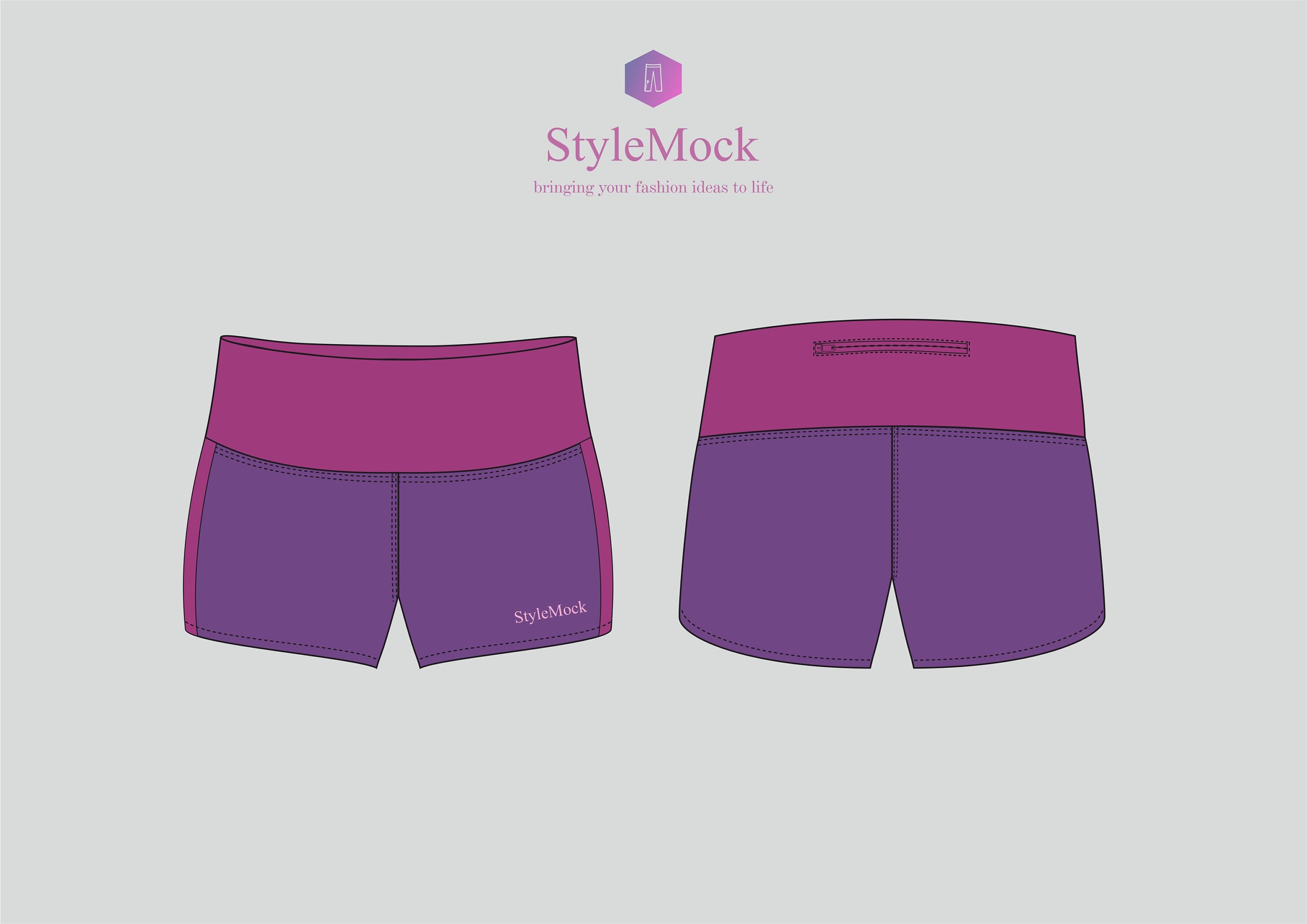 Running Shorts Vector Mockup - Illustrator Template Vector Clothing ...