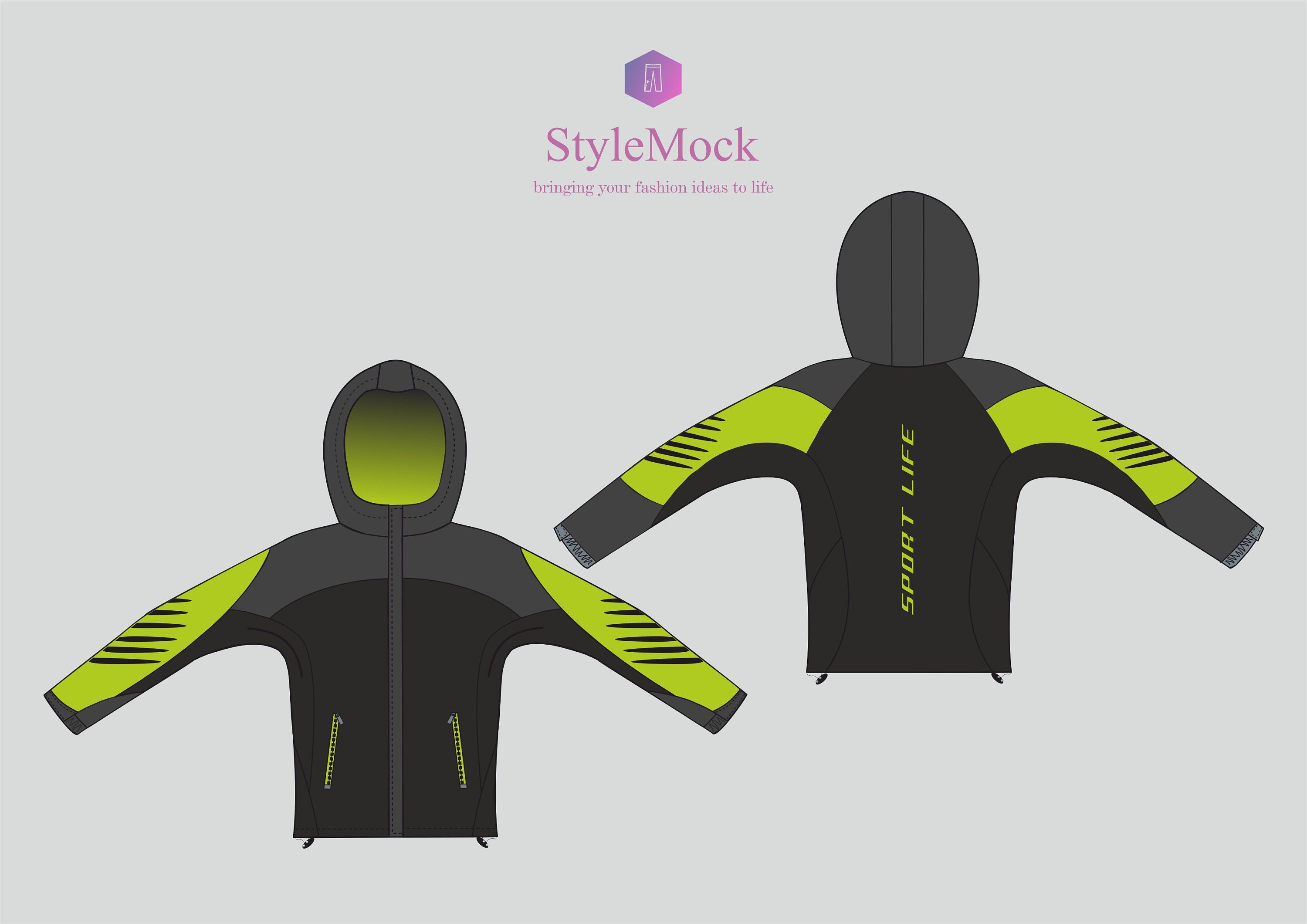 Soft Shell Jacket Mockup Illustrator Template Vector Mockup Procreate ...