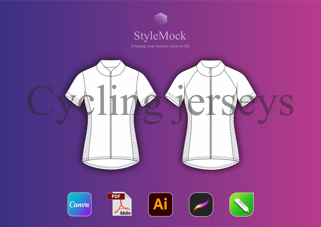 Cycling Jerseys Vector Mockup Illustrator Template Sportswear Vector ...