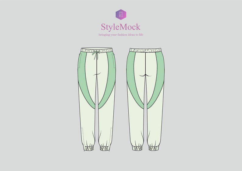 Nylon Track Pants Vector Mockup Illustrator Template Procreate Template ...