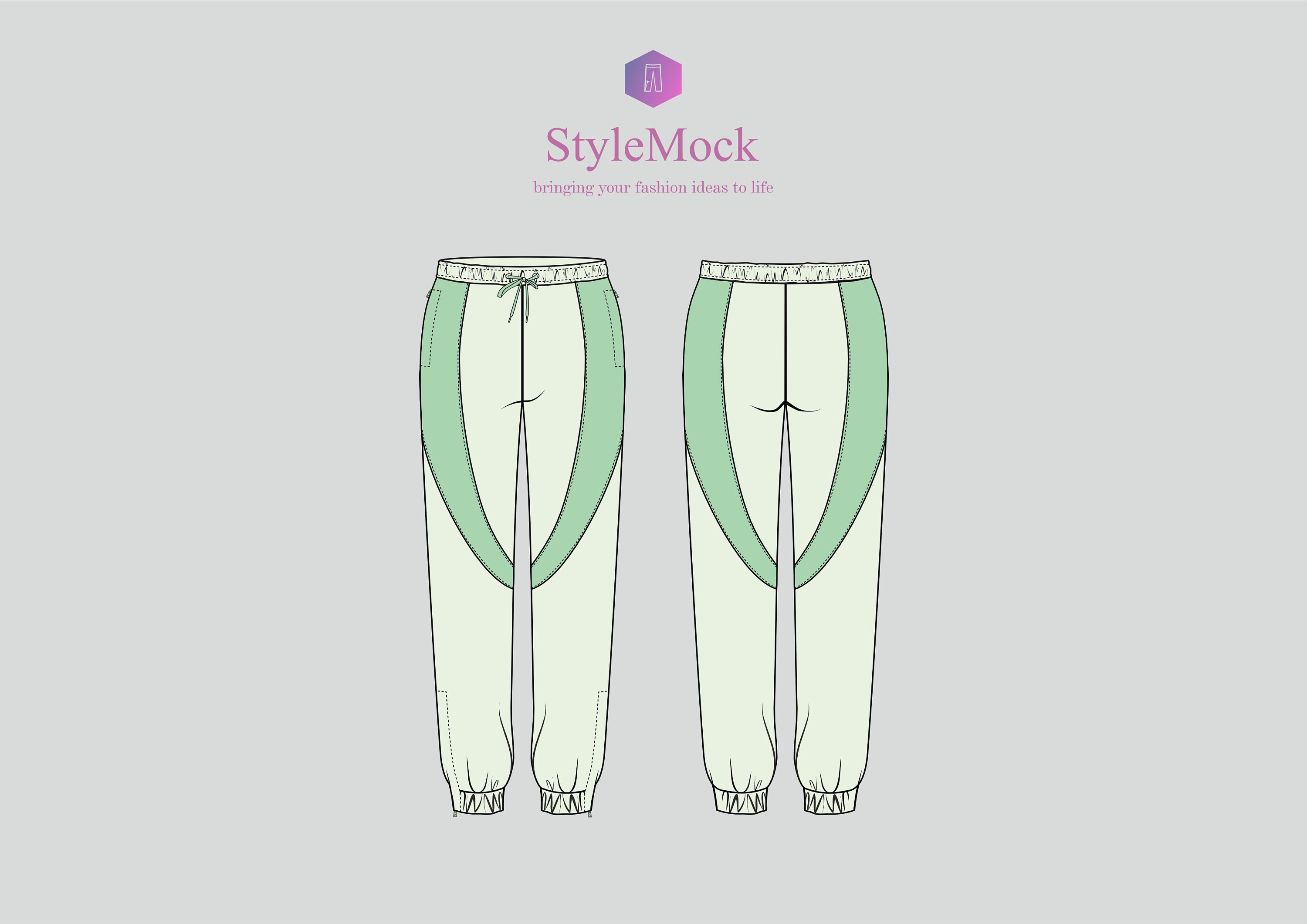 Nylon Track Pants Vector Mockup Illustrator Template Procreate Template ...