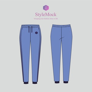Track Pants Vector Mockup Illustrator Template Mockup Sportswear ...