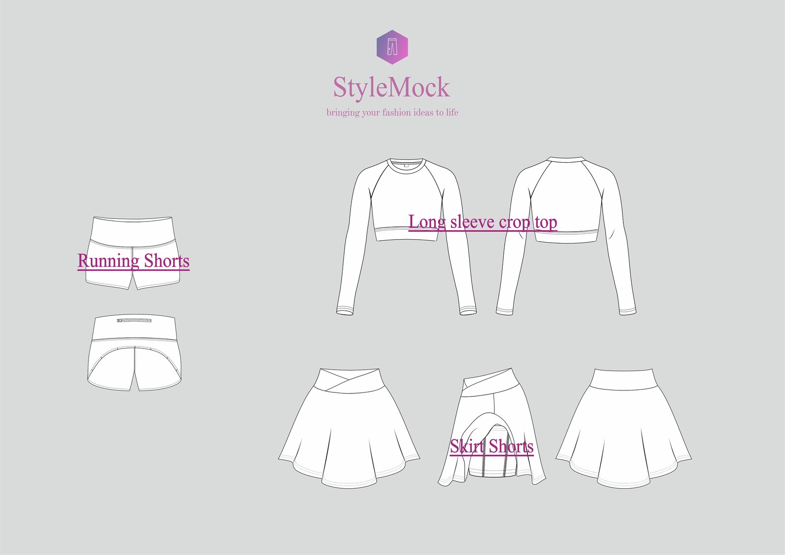 Women's Activewear Vector Mockups Pack - Illustrator Template ...