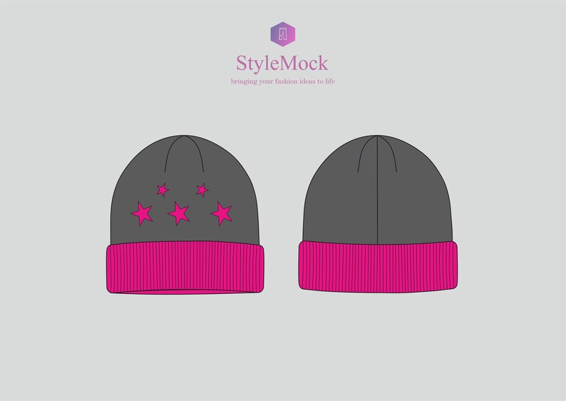 Beanie Hat Mockups - Illustrator Template Vector Mockup Procreate ...