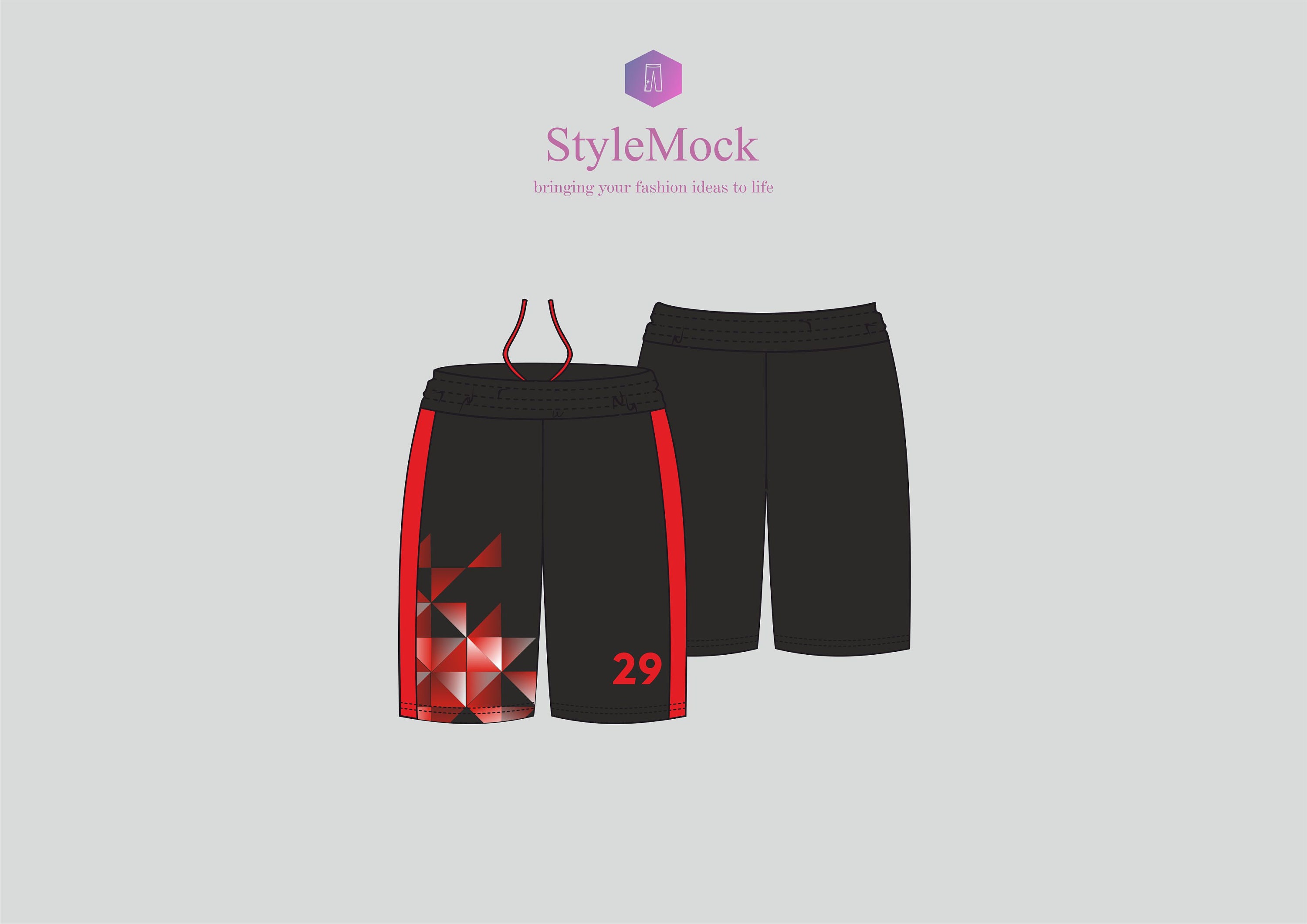 Soccer Shorts Vector Mockup - Illustrator Template Football Wear Vector ...