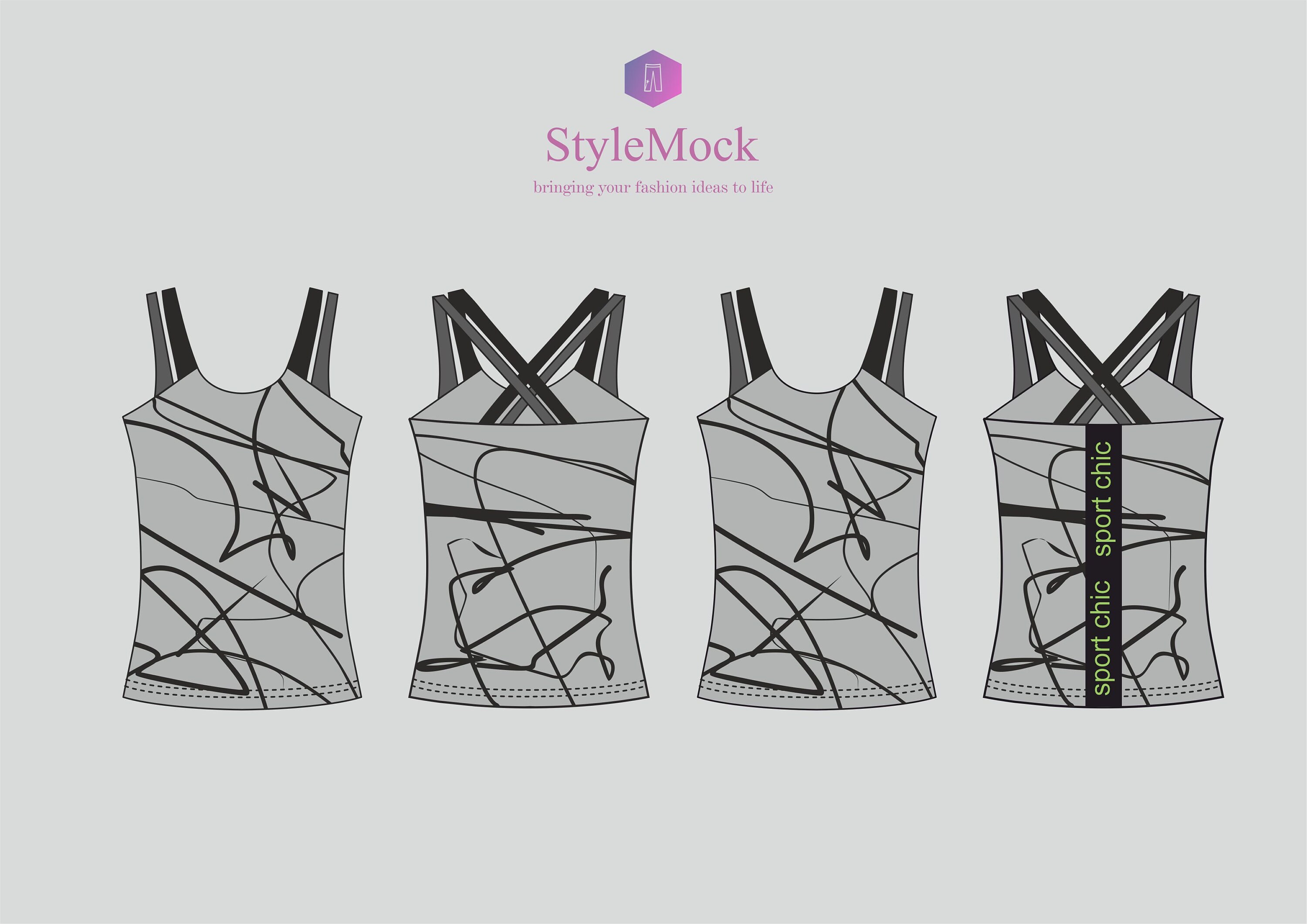 Tank Top Vector Mockup - Illustrator Template Streetwear Procreate ...