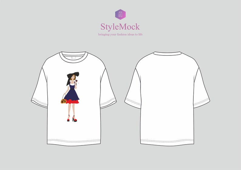 T-shirt Vector Mockup Illustrator Template Streetwear Mockup Vector ...