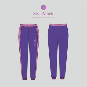 Track Pants Vector Mockup Illustrator Template Mockup Sportswear ...