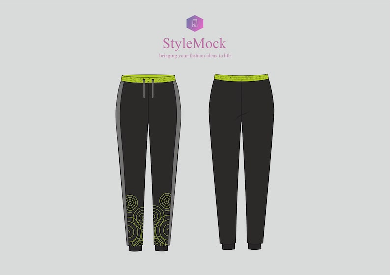 Track Pants Vector Mockup Illustrator Template Mockup Sportswear ...