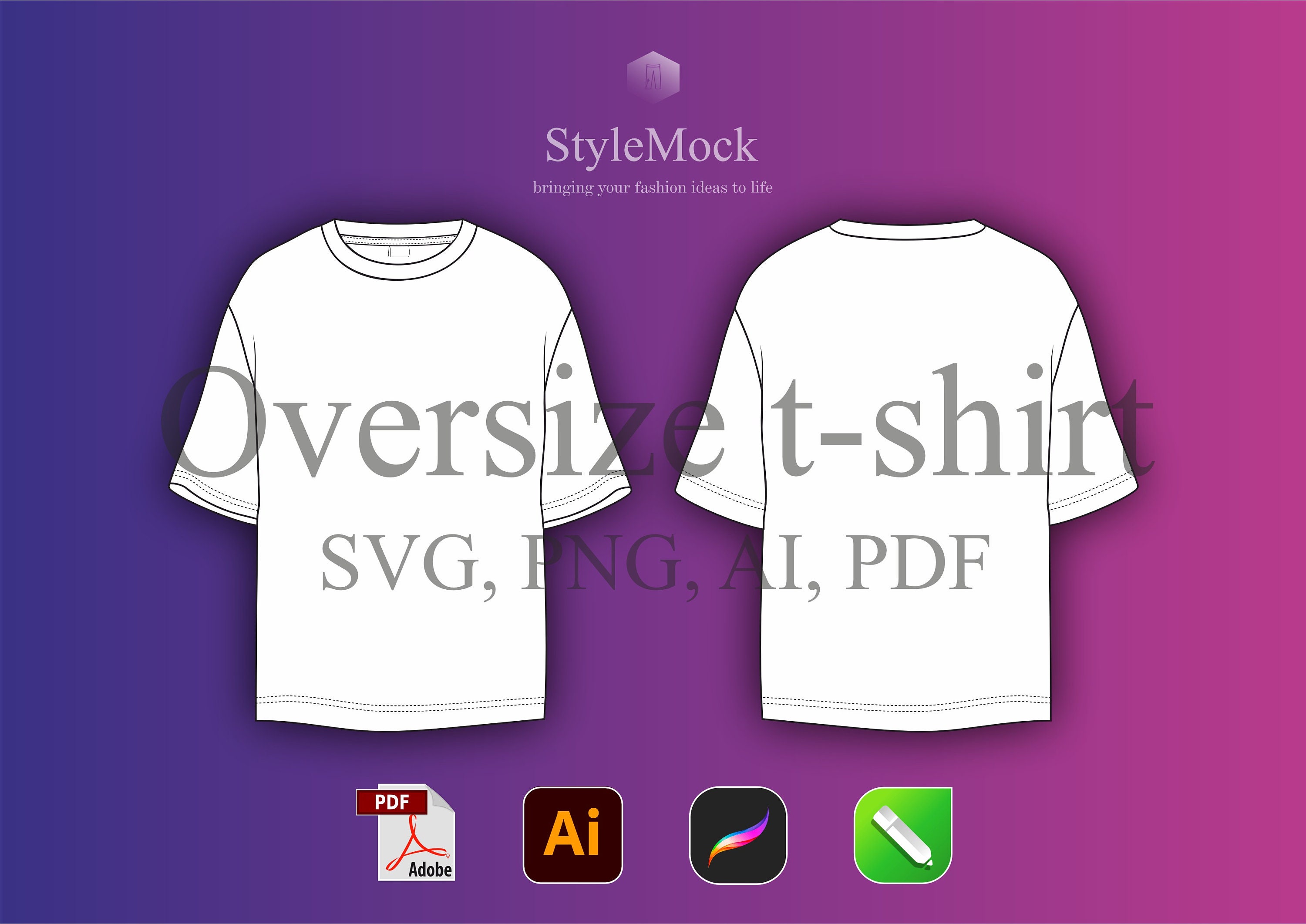 T-shirt Vector Mockup - Illustrator Template Streetwear Mockup Vector ...