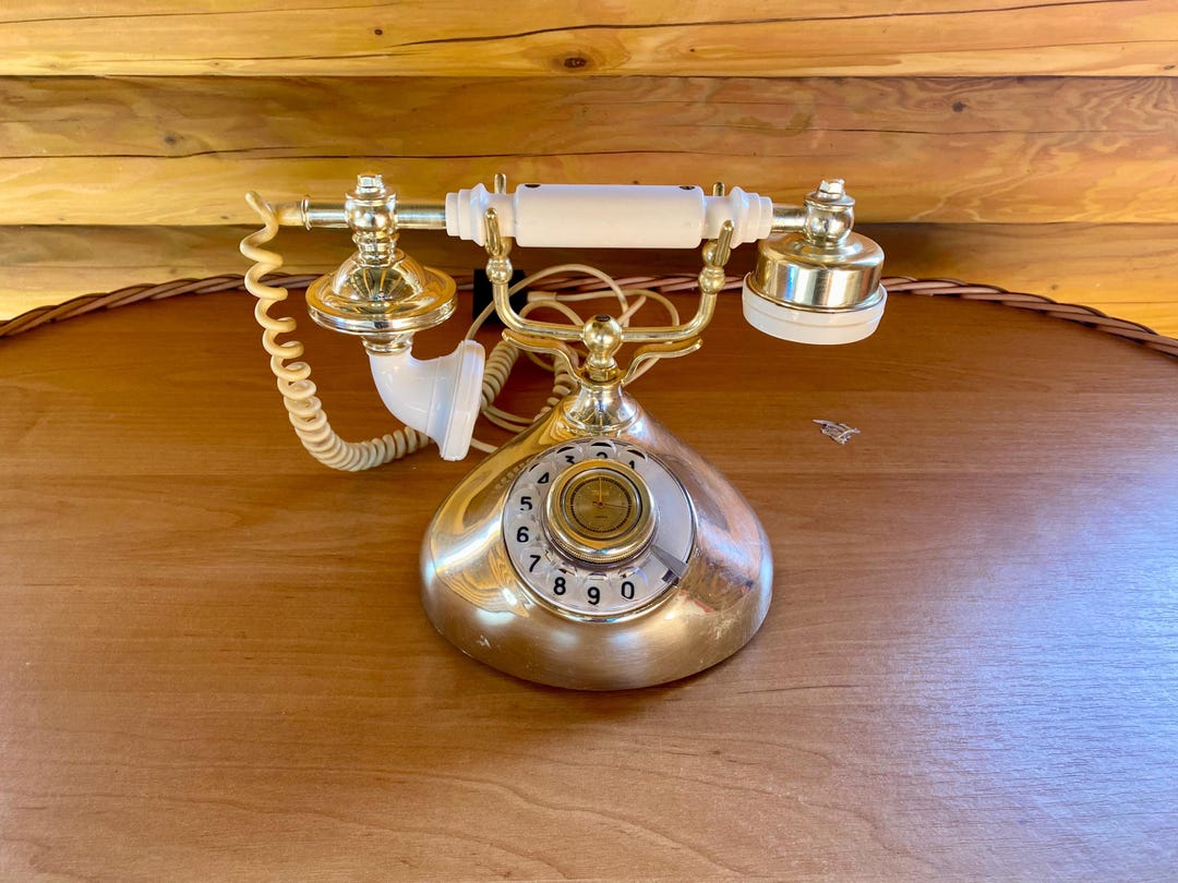Vintage Gold Phone. Phone With Watch. Retro Phone. Dial Telephone ...