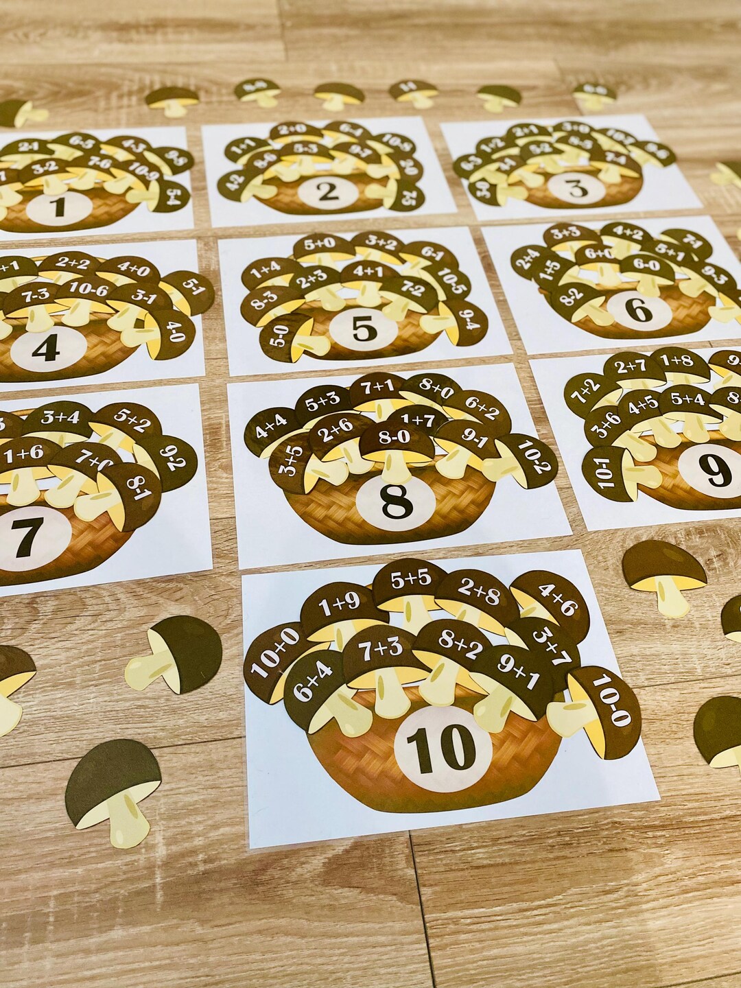 Math Game. Numbers Game. Game With Mushrooms. Examples for Addition ...