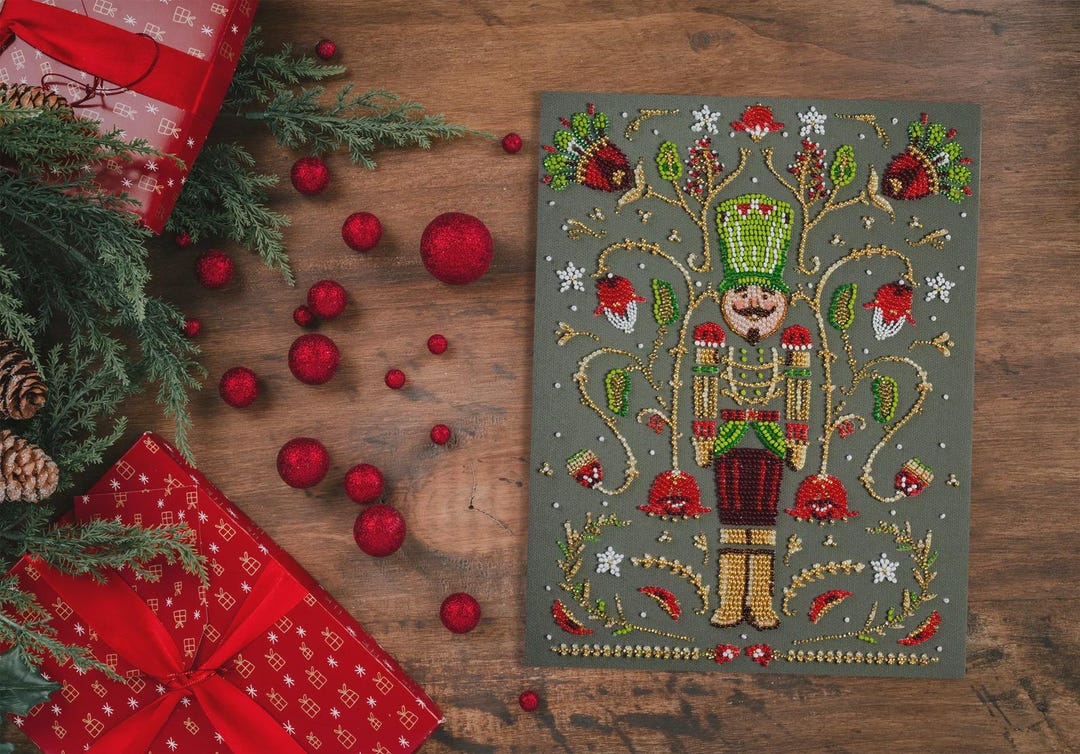 Christmas Nutcracker Bead Embroidery Kit – DIY Abris Art Beadwork - Etsy