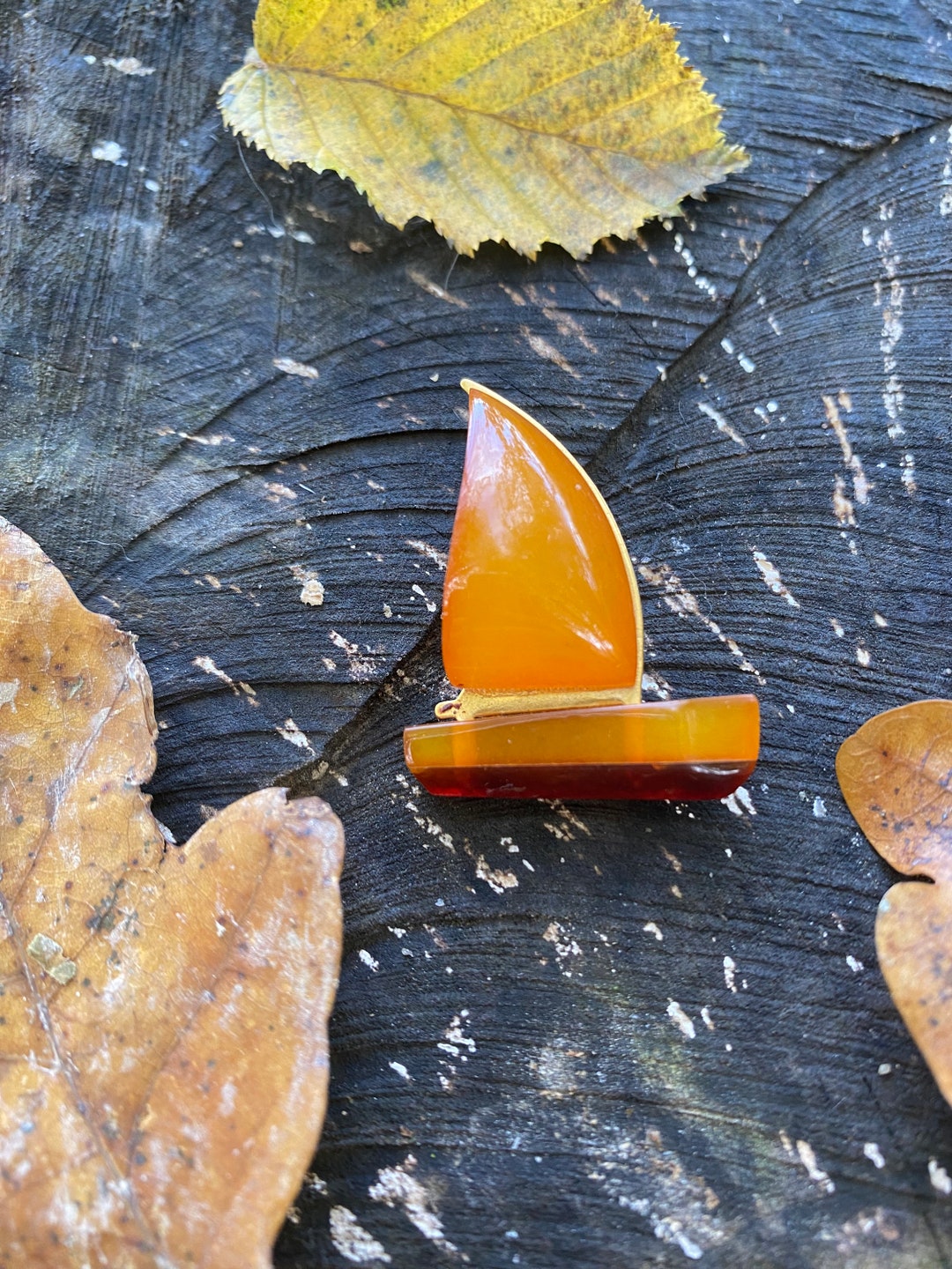 Vintage Brooch Ship. Brooch-sailboat. Brooch on a Pin. Vintage Baltic ...