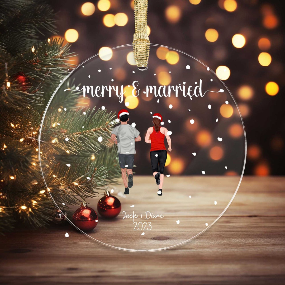 Merry & Married Ornament, Christmas Wedding Ornament 2023, Our First ...