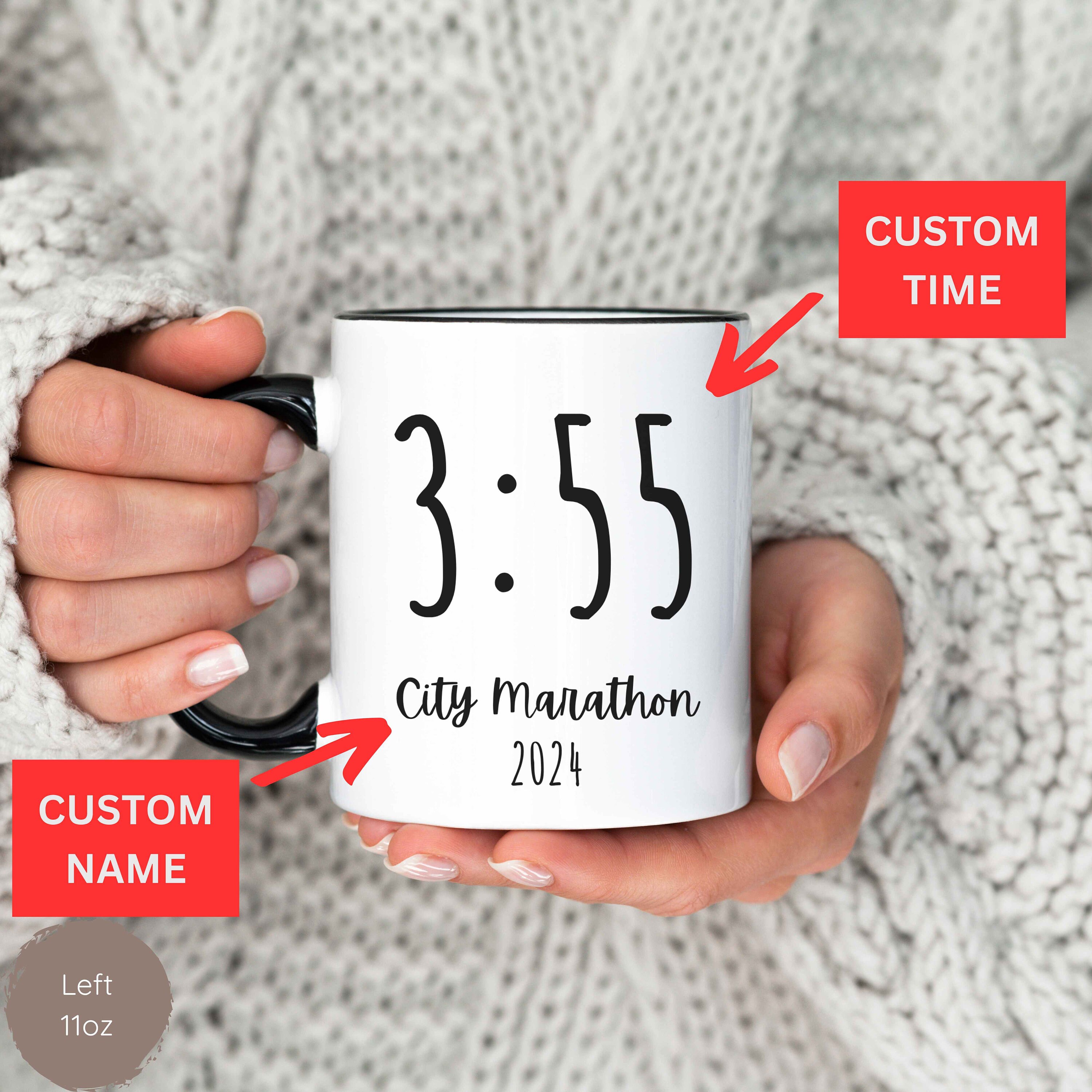 Custom Marathon Time PR Mug, Celebration Trophy Cup, Marathon Finisher ...
