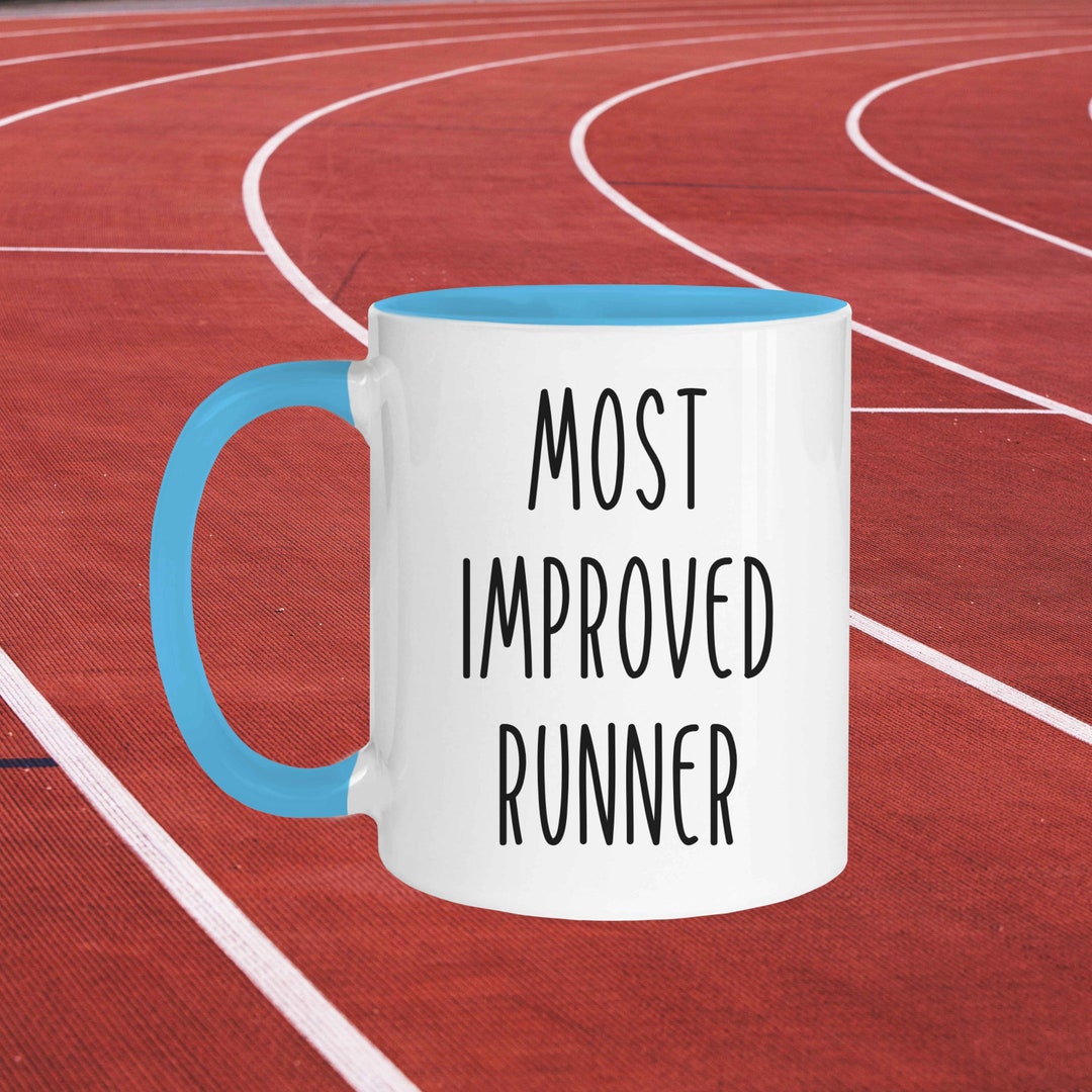 Most Improved Runner Coffee Mug, Runner Sports Gift, Left or Right Handed, Team or Run Club ...