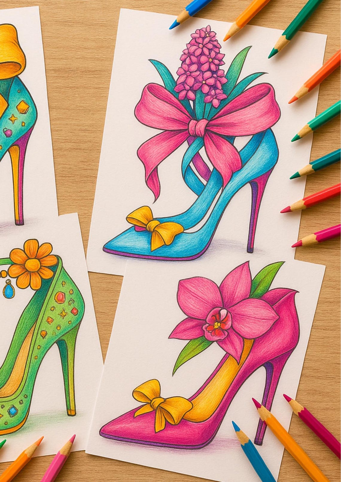 18 Printable Shoe and Flower Coloring Pages | High Heel Fashion Designs ...
