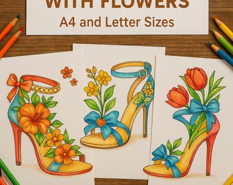 18 Printable Shoe and Flower Coloring Pages | High Heel Fashion Designs ...