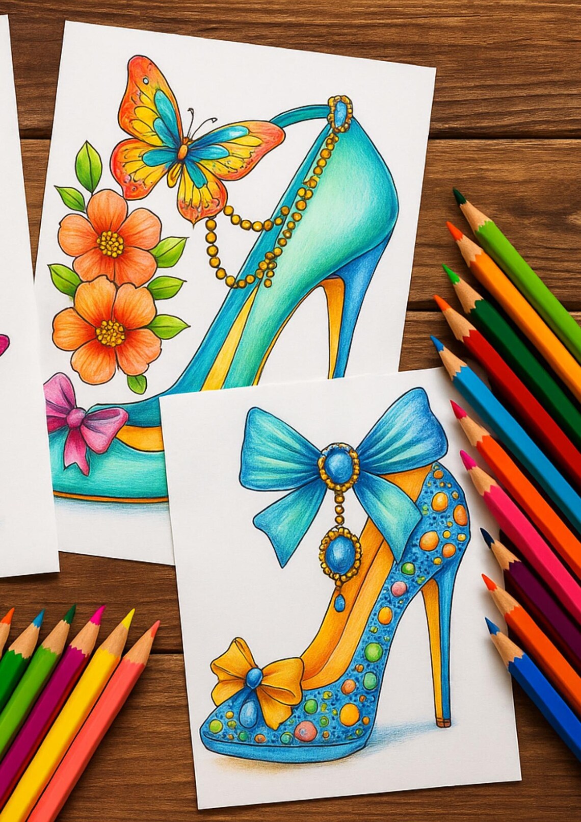16 Printable Shoe and Flower Coloring Pages | High Heel Fashion Designs ...